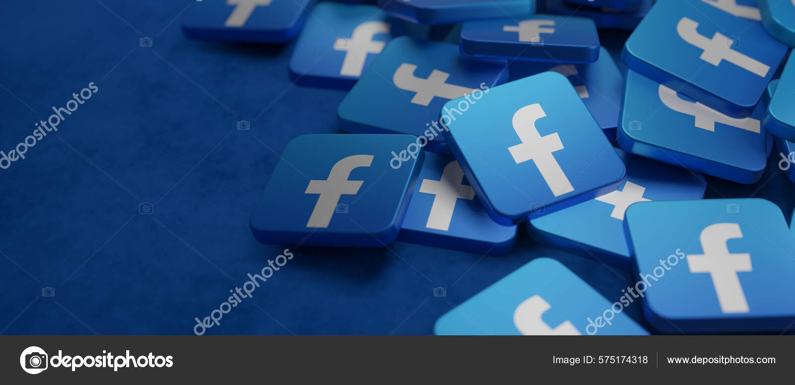 Facebook Concept Banner Scattered Tiles Copyspace Illustration — Stock ...