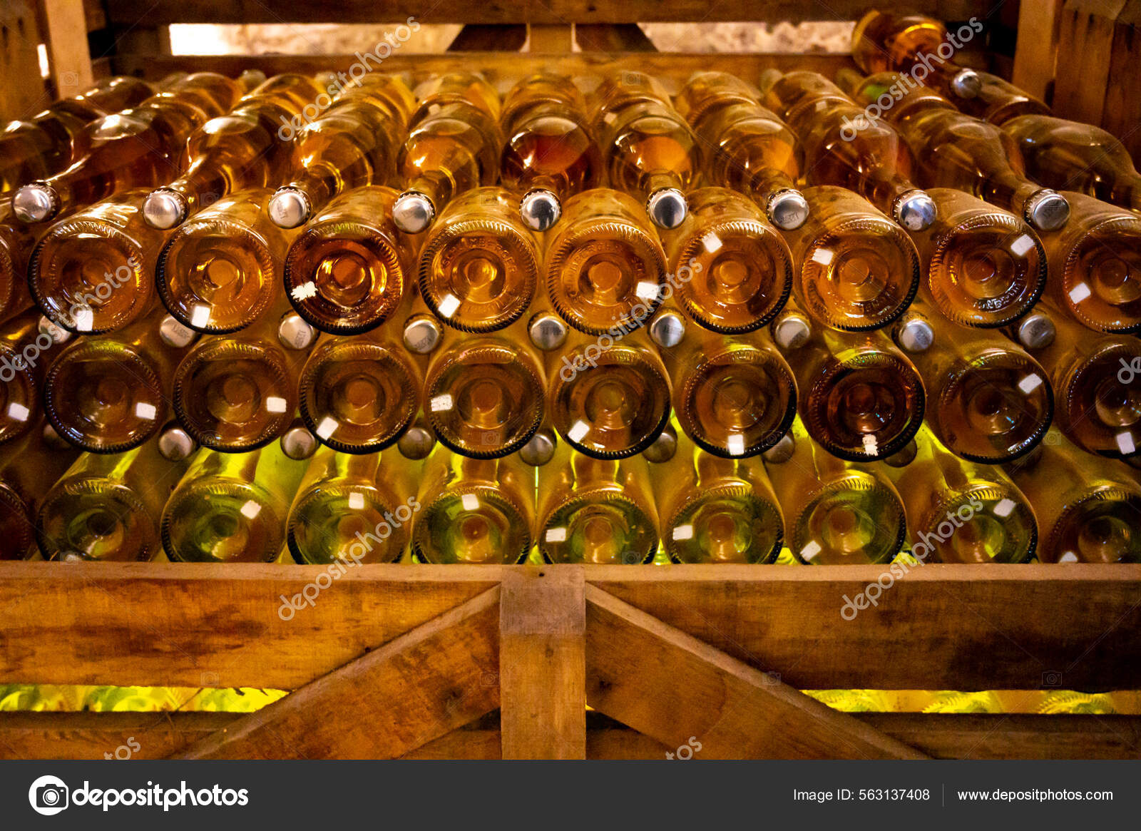 Sparkling White Rose Wine Production Traditional Methods Underground ...