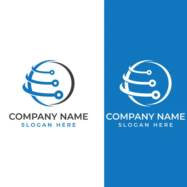 Logo of modern digital tech world, global or tech planet, and digital ...