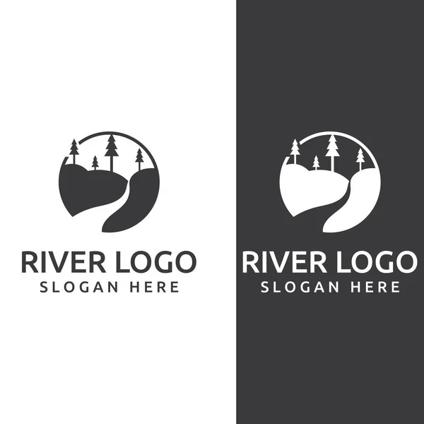 Logos de ríos, arroyos, riberas y arroyos. Logotipo del río con ...