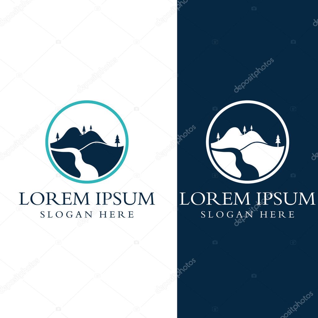 Logos de ríos, arroyos, riberas y arroyos. Logotipo del río con ...