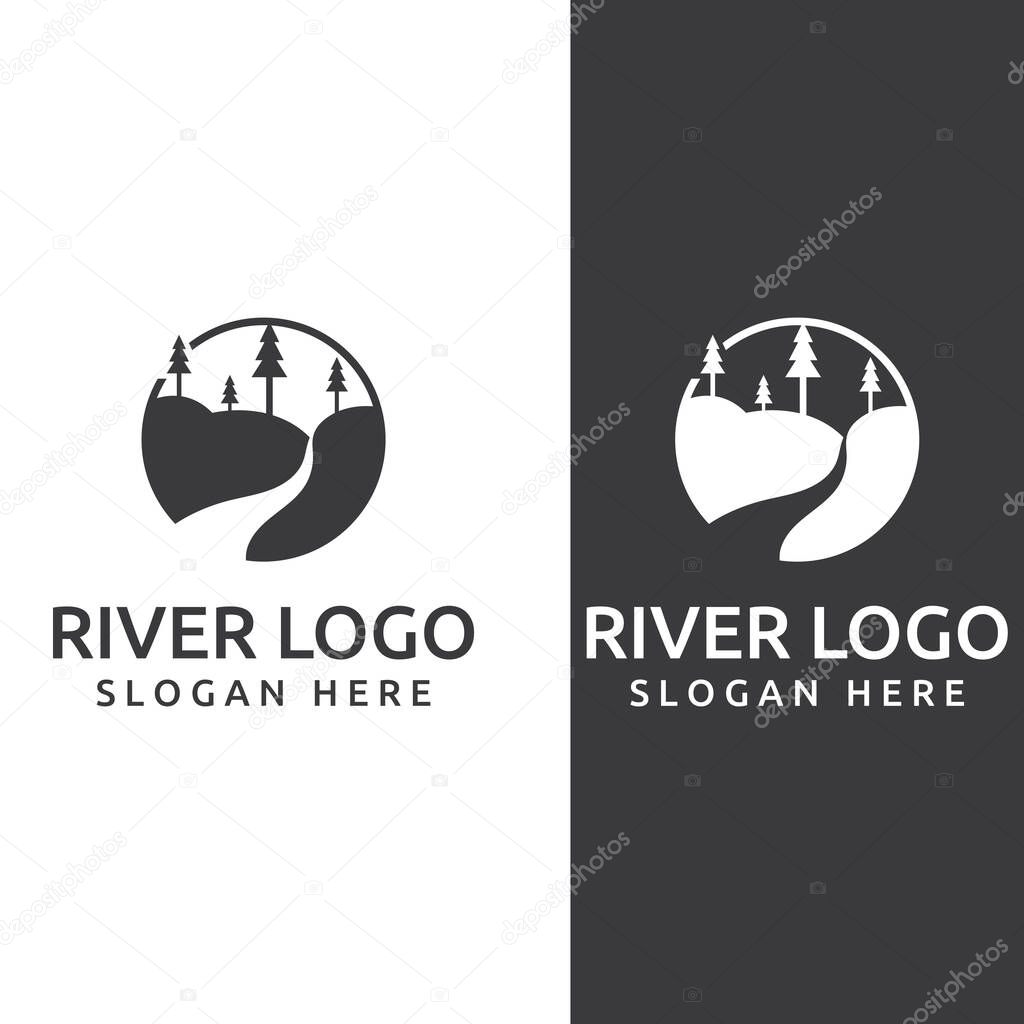 Logos de ríos, arroyos, riberas y arroyos. Logotipo del río con ...