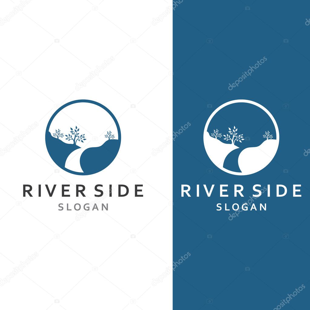 Logos de ríos, arroyos, riberas y arroyos. Logotipo del río con ...