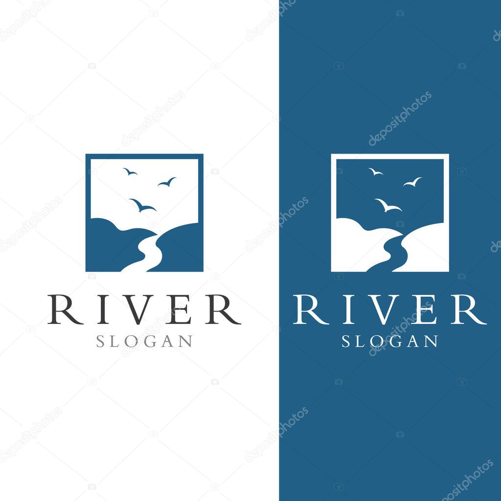 Logos de ríos, arroyos, riberas y arroyos. Logotipo del río con ...