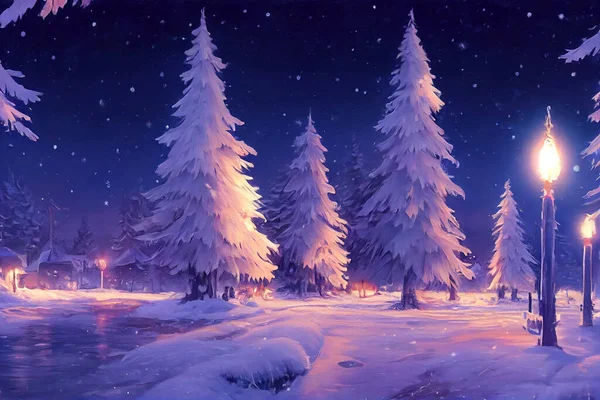 Snowy Christmas Scene