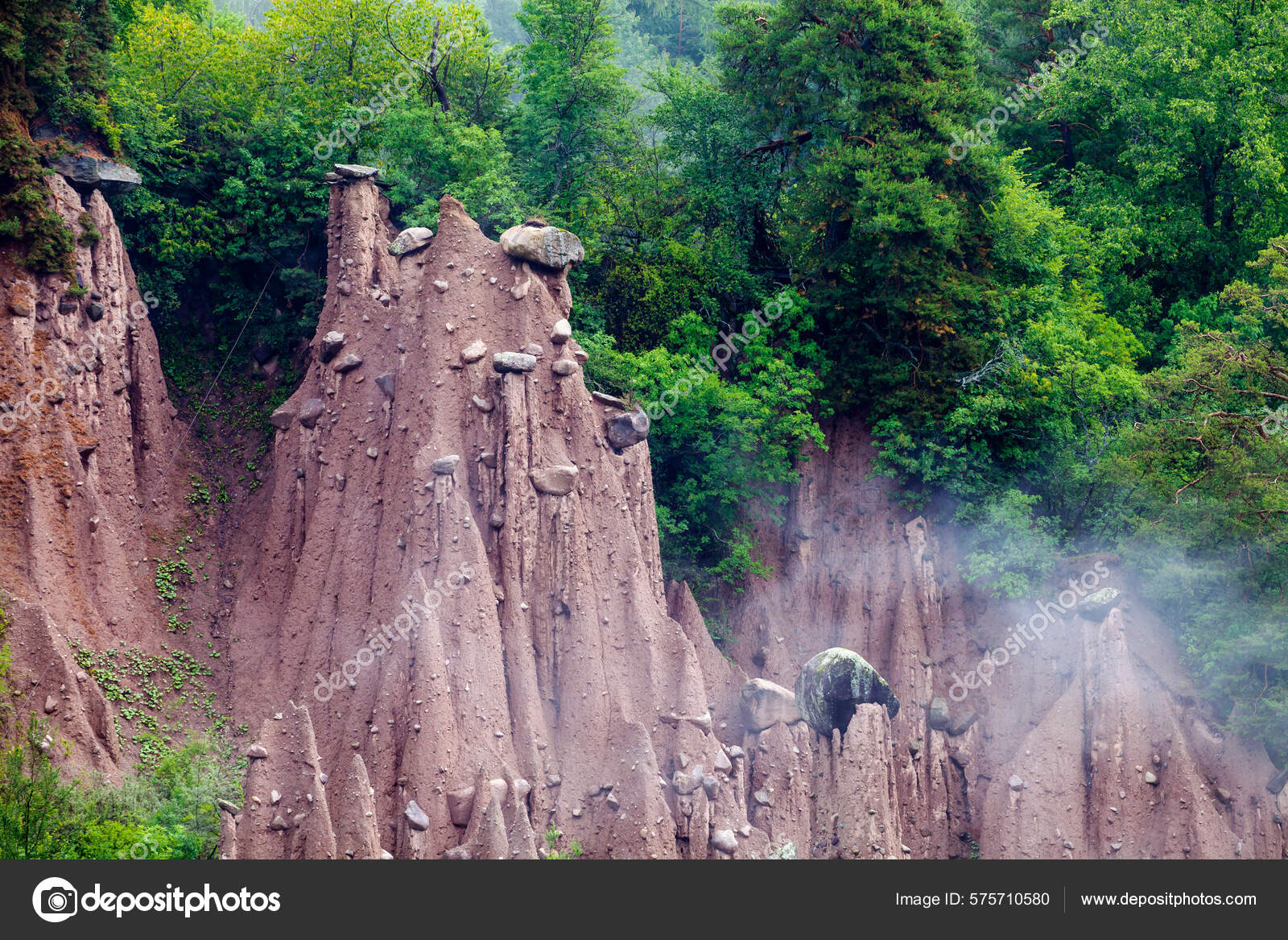 Natural Phenomen Earth Pyramids Renon South Tyrol Italy Stock Photo by ...