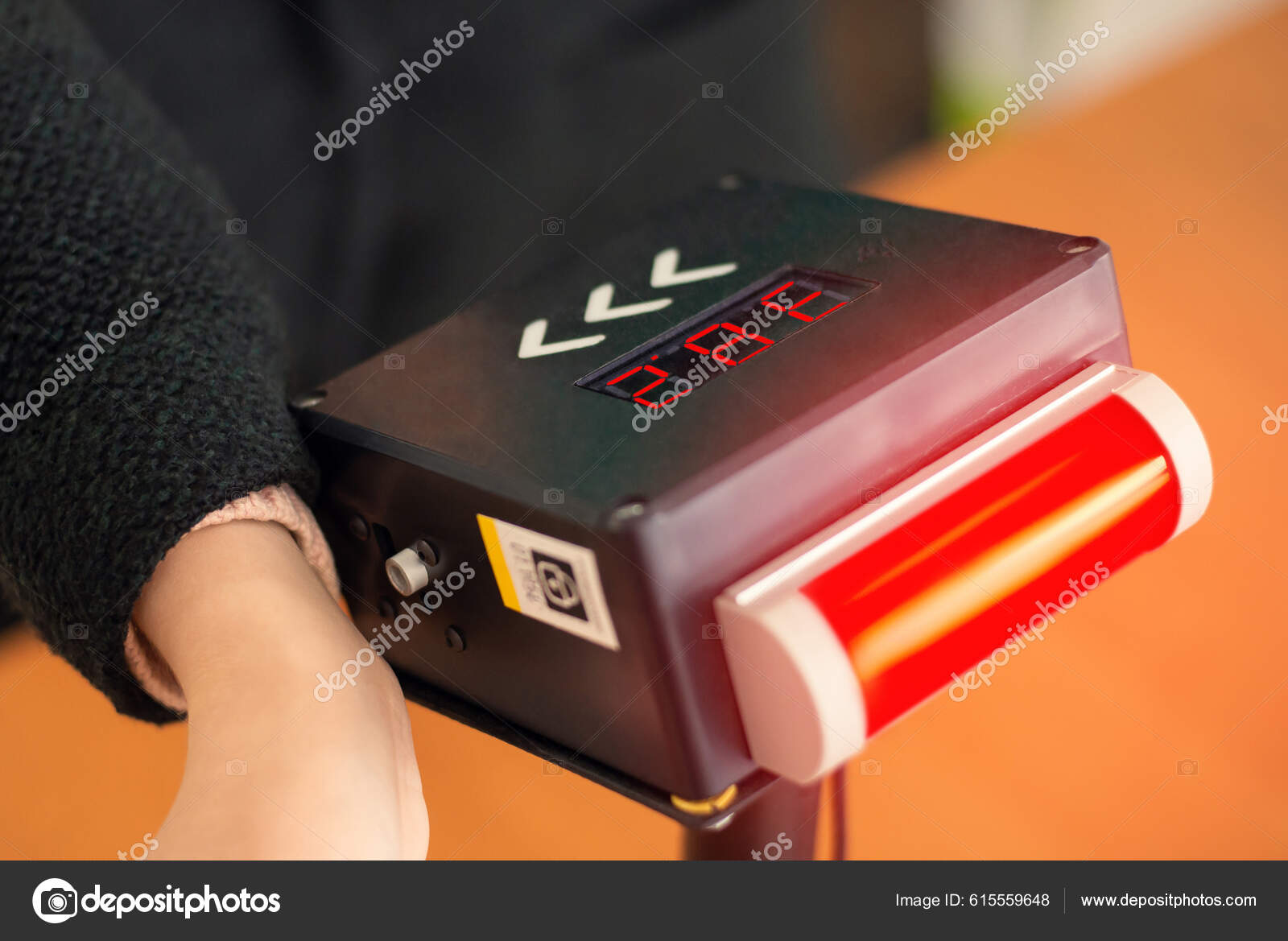 Checking Temperature Using Autonomous Thermometer Indicating High ...