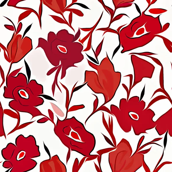 Red Floral Design Backgrounds