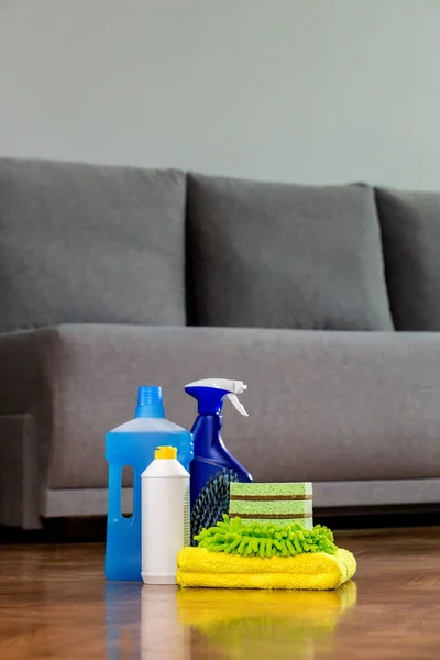 Household cleaners, detergent, rag, washcloth, brush, cleaning Means ...