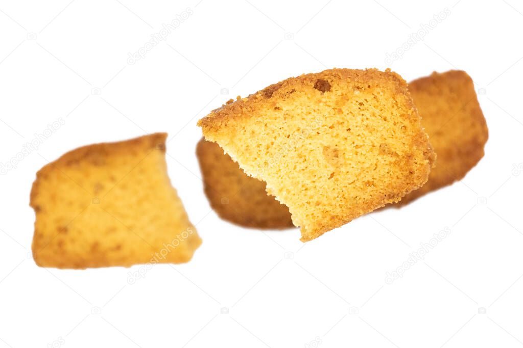 crispy cake rusk or dry cake isolated on white background 2024
