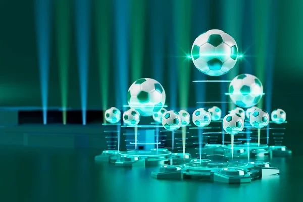 football 3d object in the abstract background, arena concept design ...