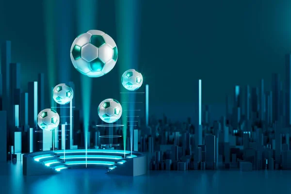 football 3d object in the abstract background, arena concept design ...