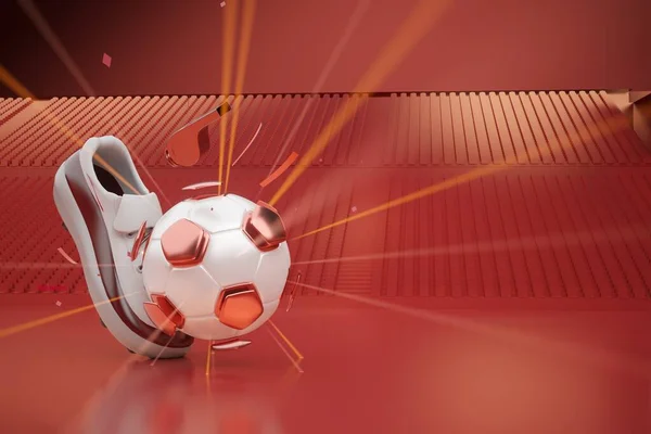 football 3d object in the abstract background, arena concept design ...
