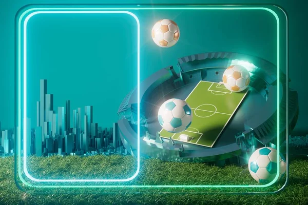 football 3d object in the abstract background, arena concept design ...