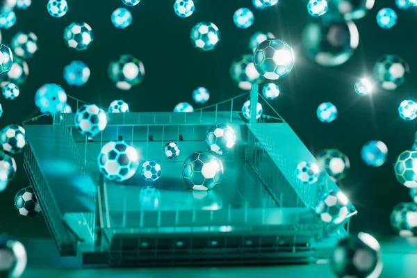 football 3d object in the abstract background, arena concept design ...