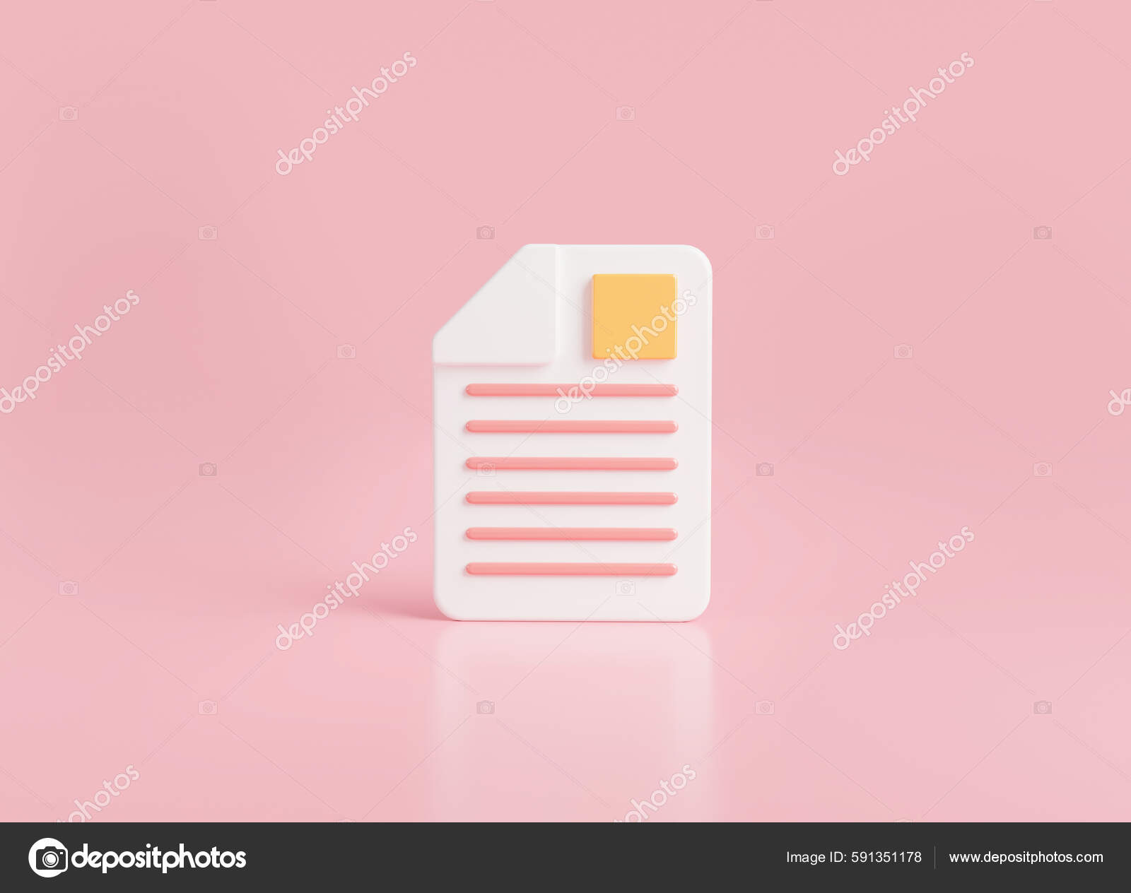 Icon Rendering Illustration Paper Documents Icon Concept Document ...