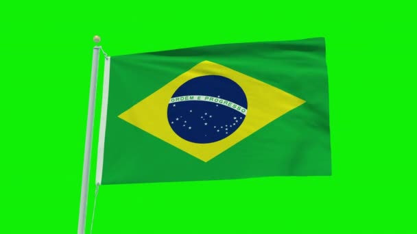 Seamless Loop Animation Brazil Flag Green Screen Background — Stock ...