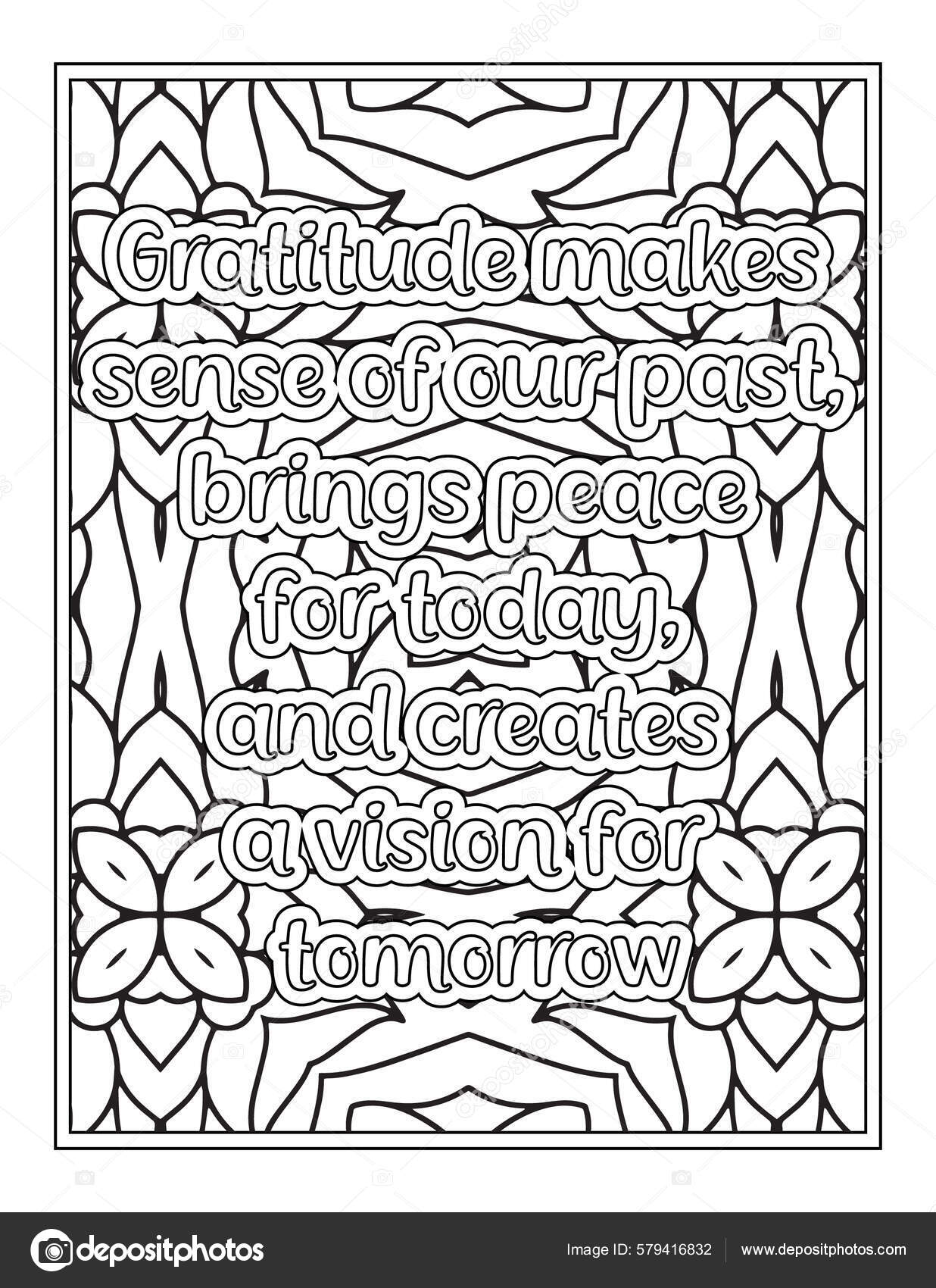 Halaman Warna Kutipan Syukur Untuk Halaman Pewarnaan Ppk Vektor Stok ...