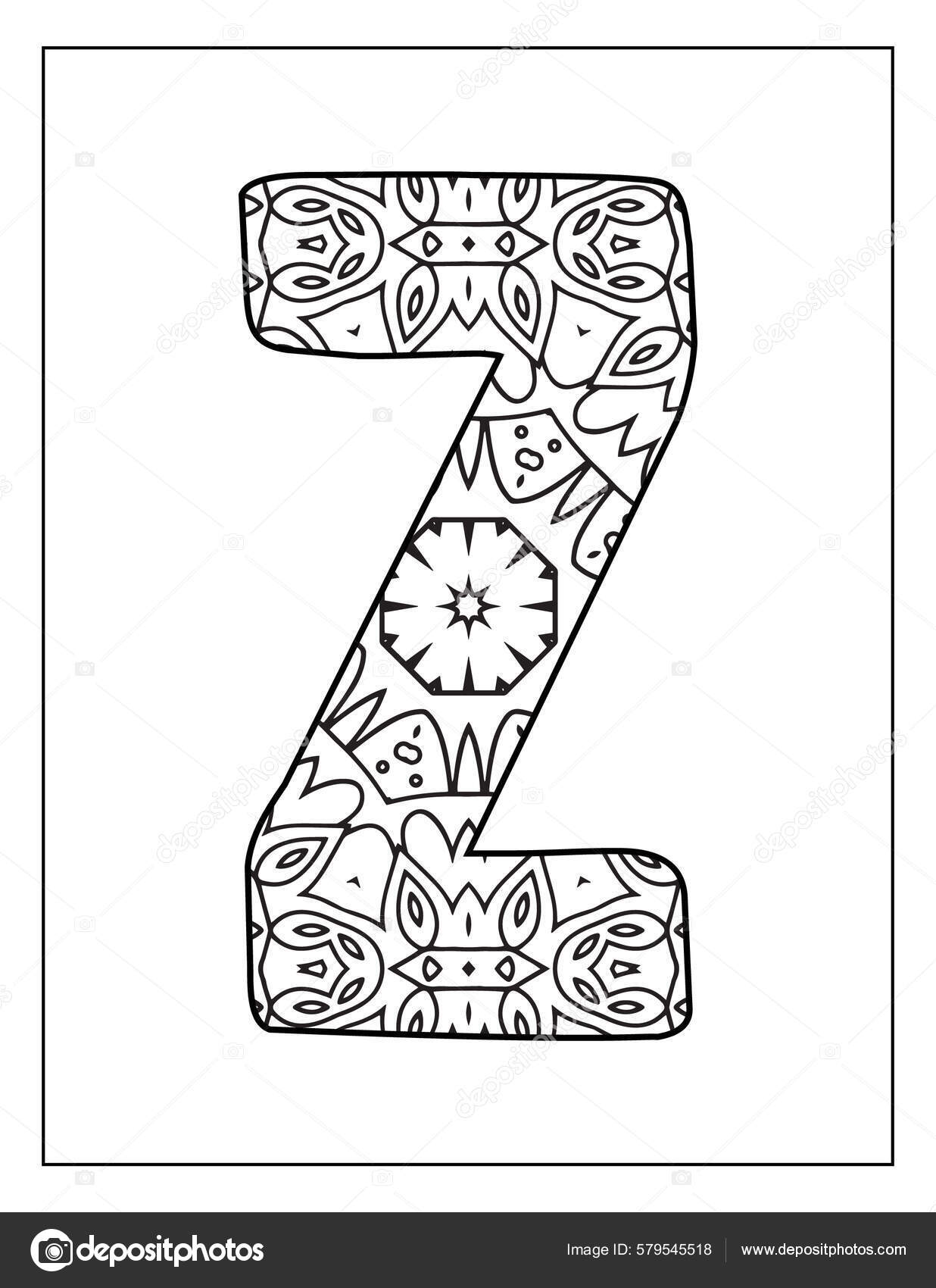 Alfabeto Blanco Negro Esquema Dibujado Mano Página Para Colorear Abc ...