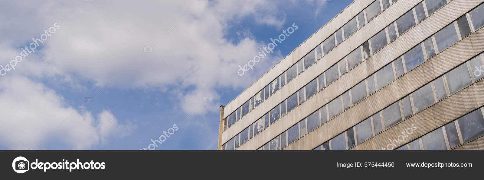 Low Angle View Building Cloudy Sky Wroclaw Banner — Stock Photo ...