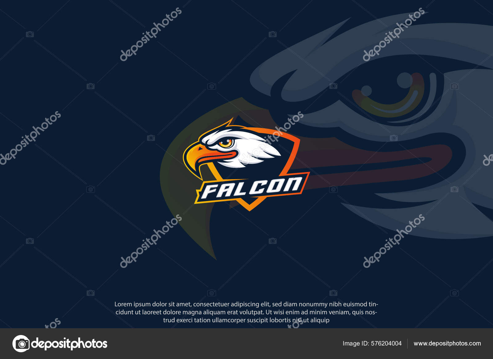 Falcon Mascot Best Logo Design Good Use Symbol Identity Emblem Stock ...