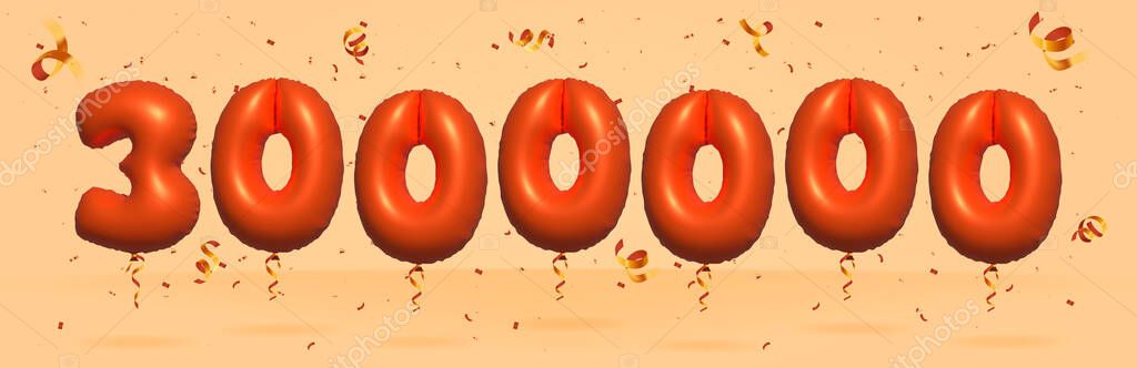 3d número 3000000 Venta de descuento promoción hecha de confeti ...