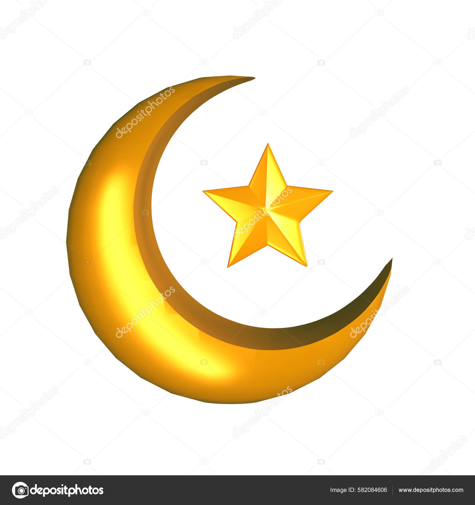 Ilustración Media Luna Con Color Dorado Brillante — Foto de stock ...