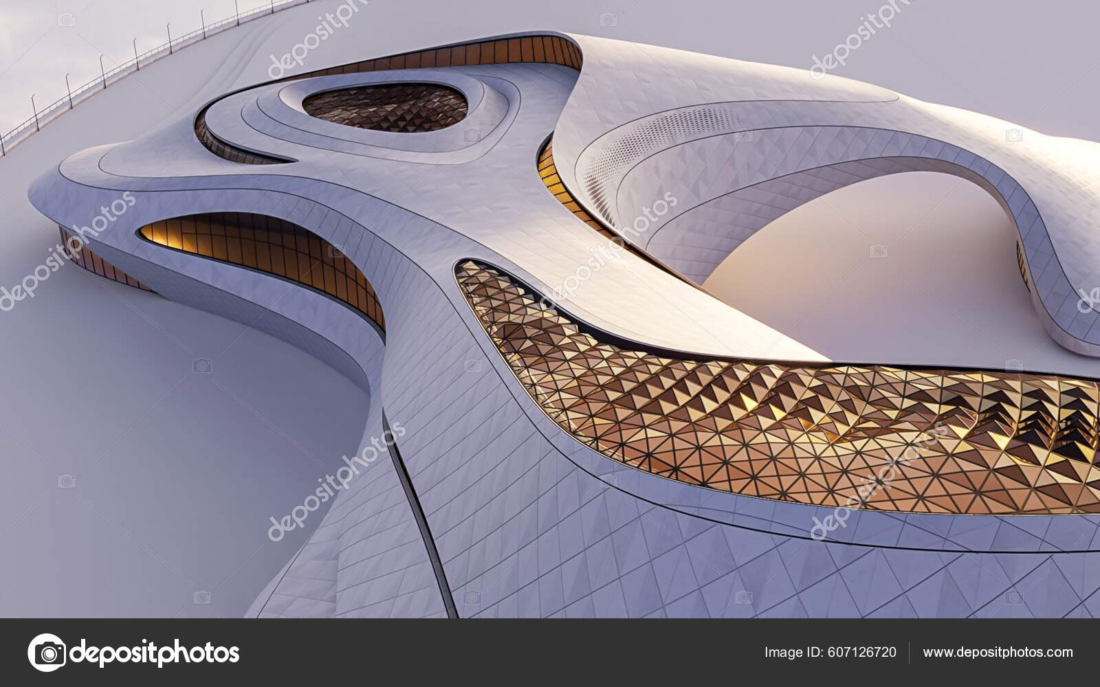 Render Futuristic Building Architecture Exterior Design — Stock Photo ...