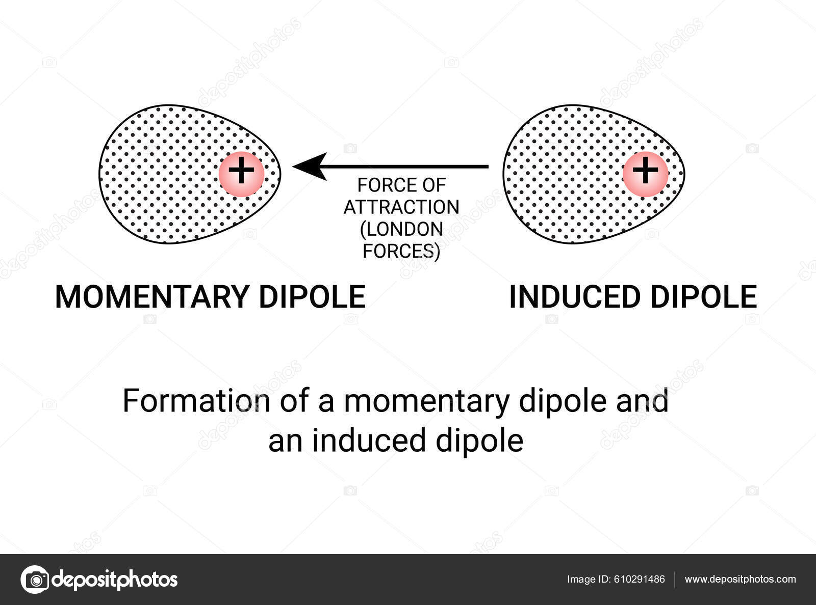 Formación Dipolo Momentáneo Dipolo Inducido vector, gráfico vectorial ...