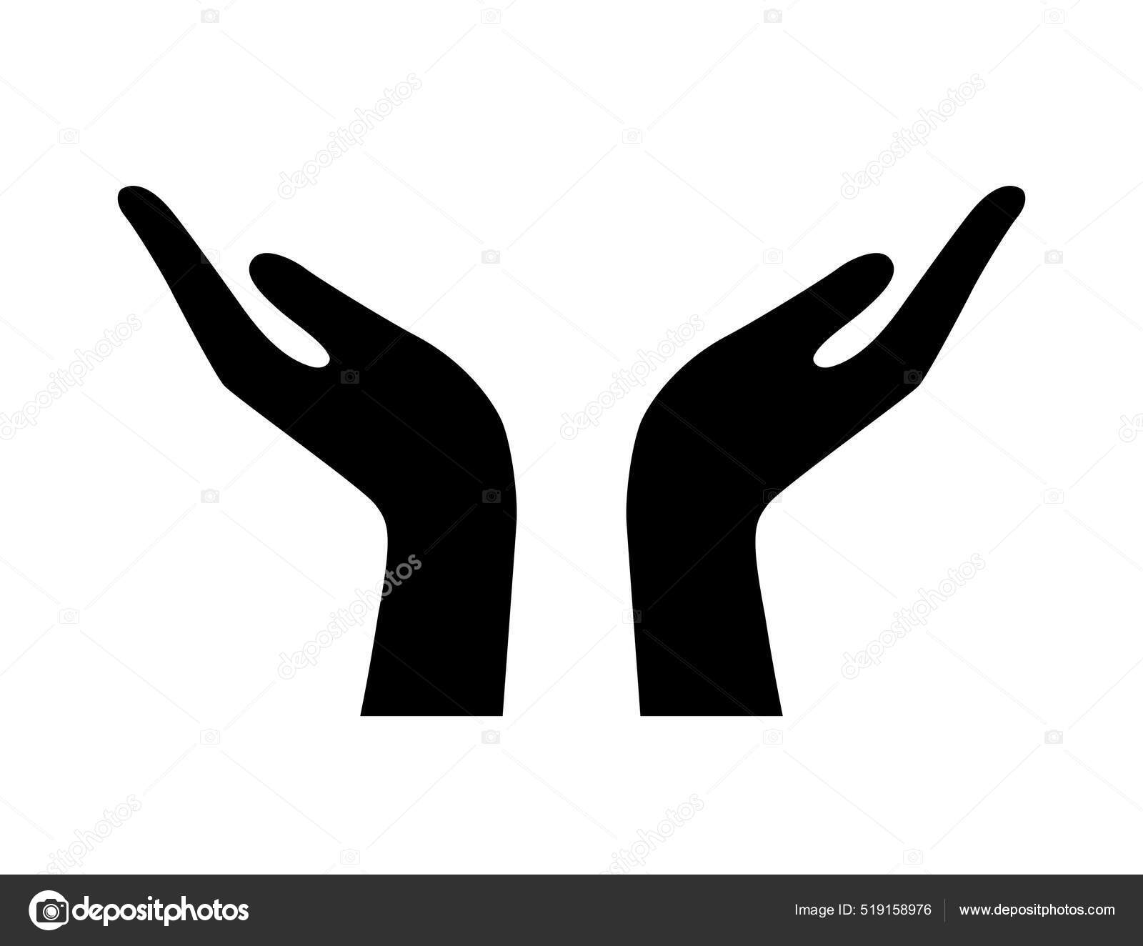 Tangan Berdoa Logo Hand Drawn Praying Hands A Human Prays Holding A