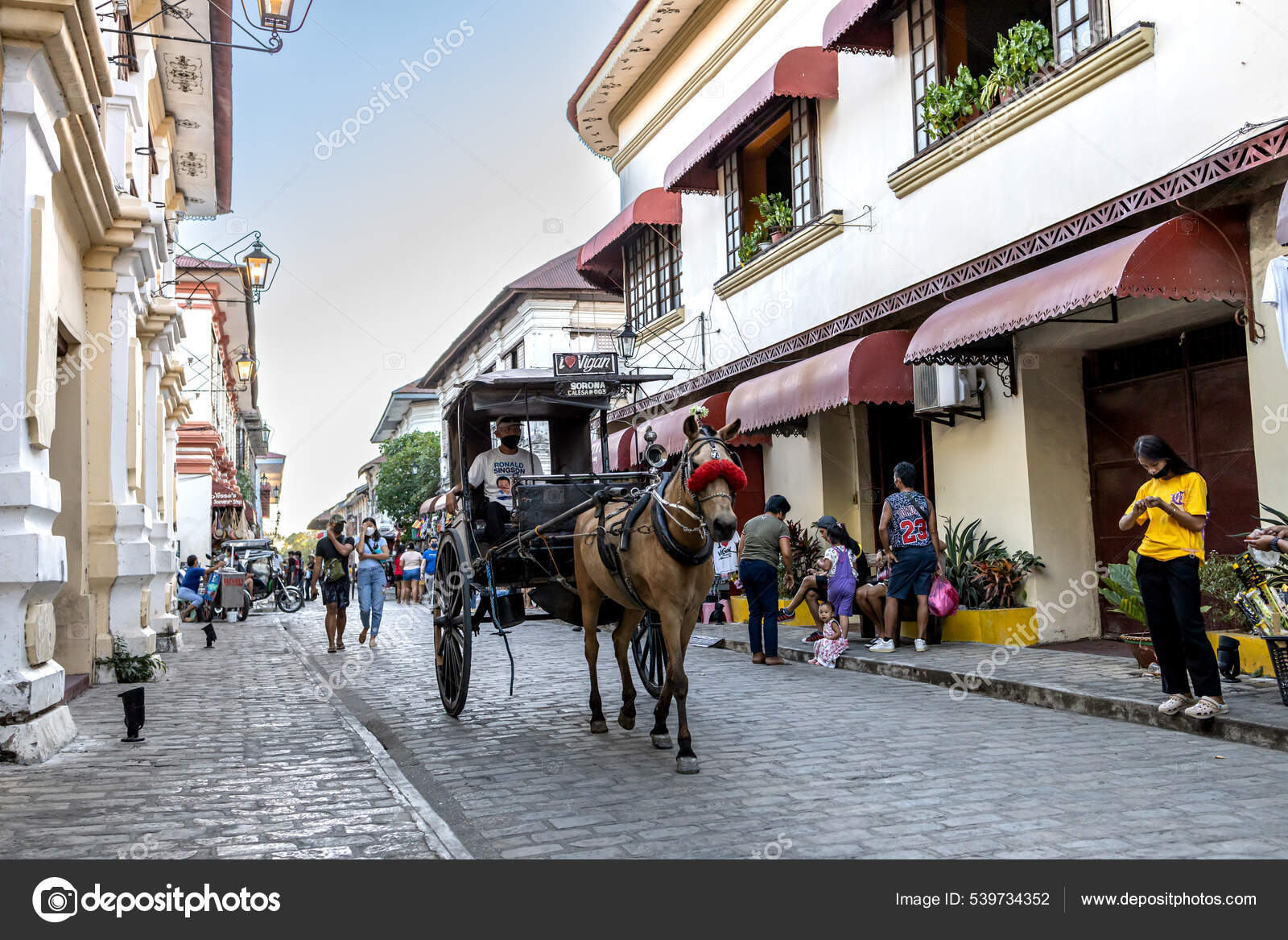 Tourist Walking Vigan Unesco Heritage Site Vigan City Philippines Dec ...