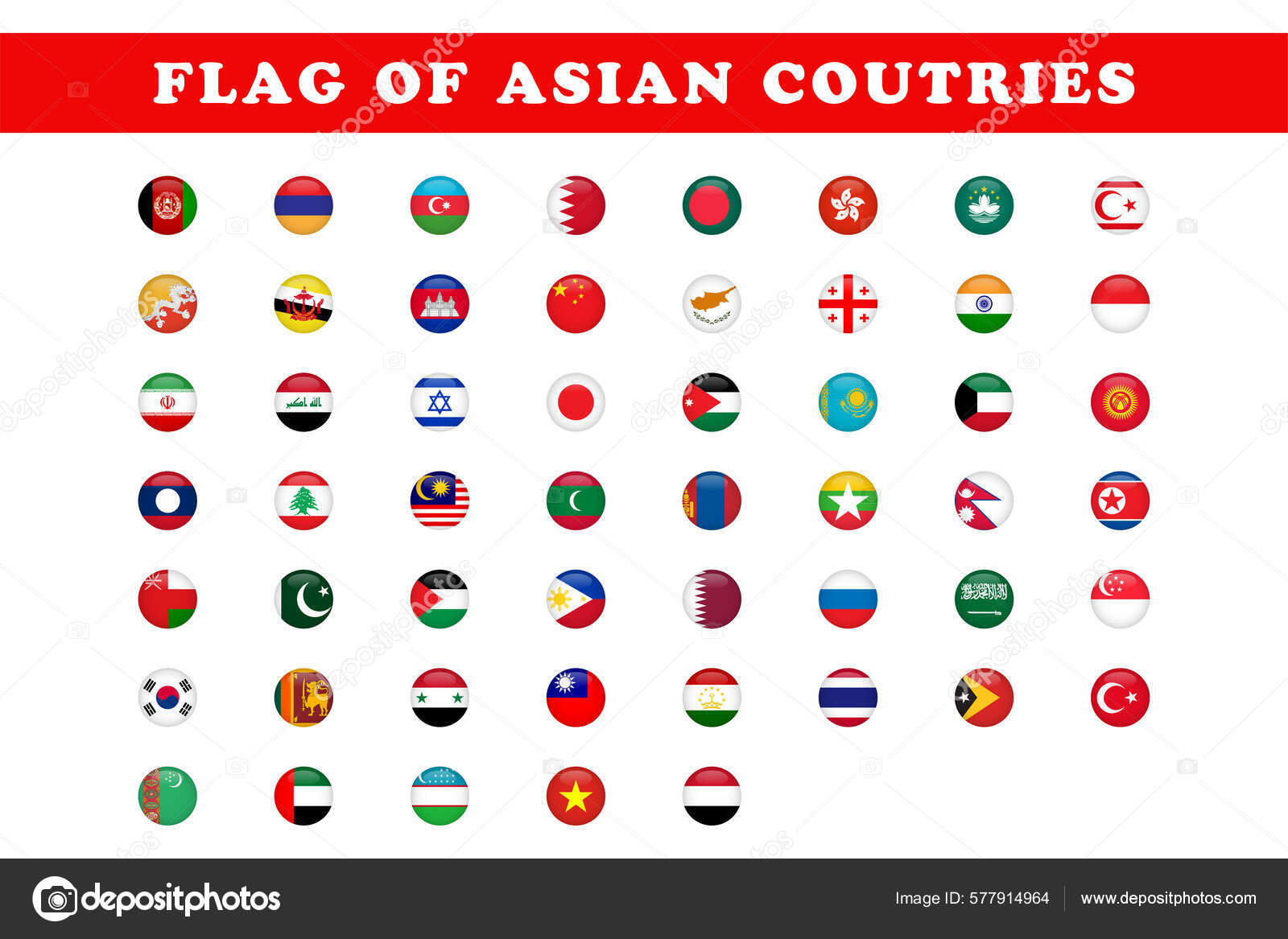 Flags Asian Countries Vector Illustration Stock Vector Image by ©altair ...