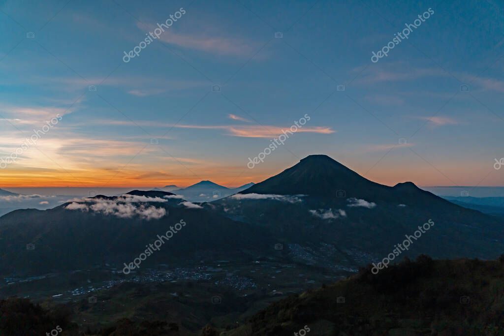 The peak of Sikunir, Dieng is a spot to watch the stunning Golden ...