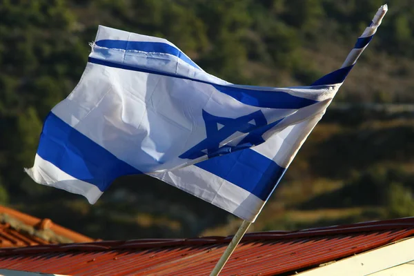 White Blue Israeli Flag Six Pointed Star David Independence Day Stock ...