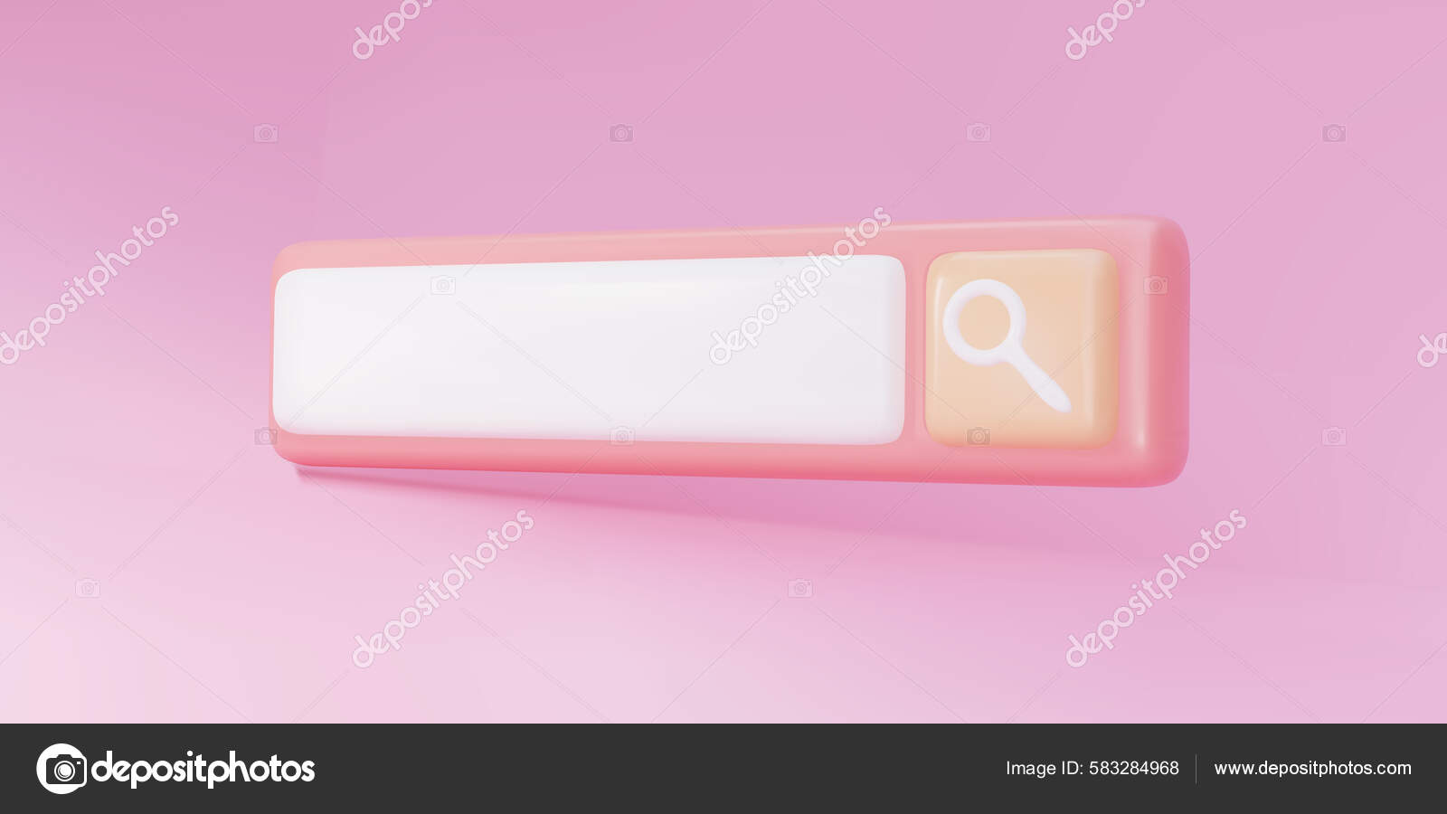 Minimal Fallen Blank Search Bar Pink Background Web Search Concept ...
