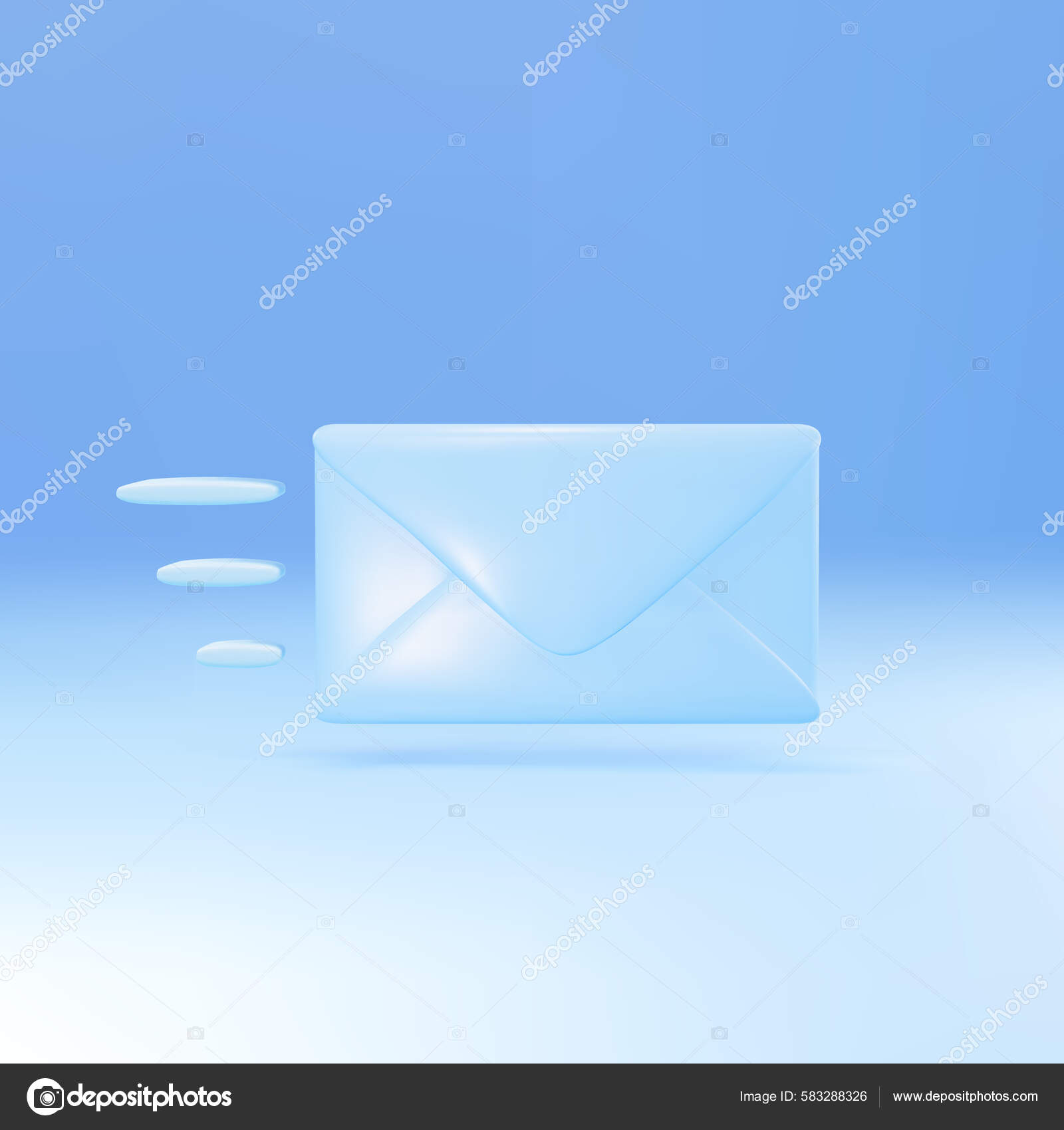 Blue Closed Mail Envelope Icon Congratulations Email Visualization ...