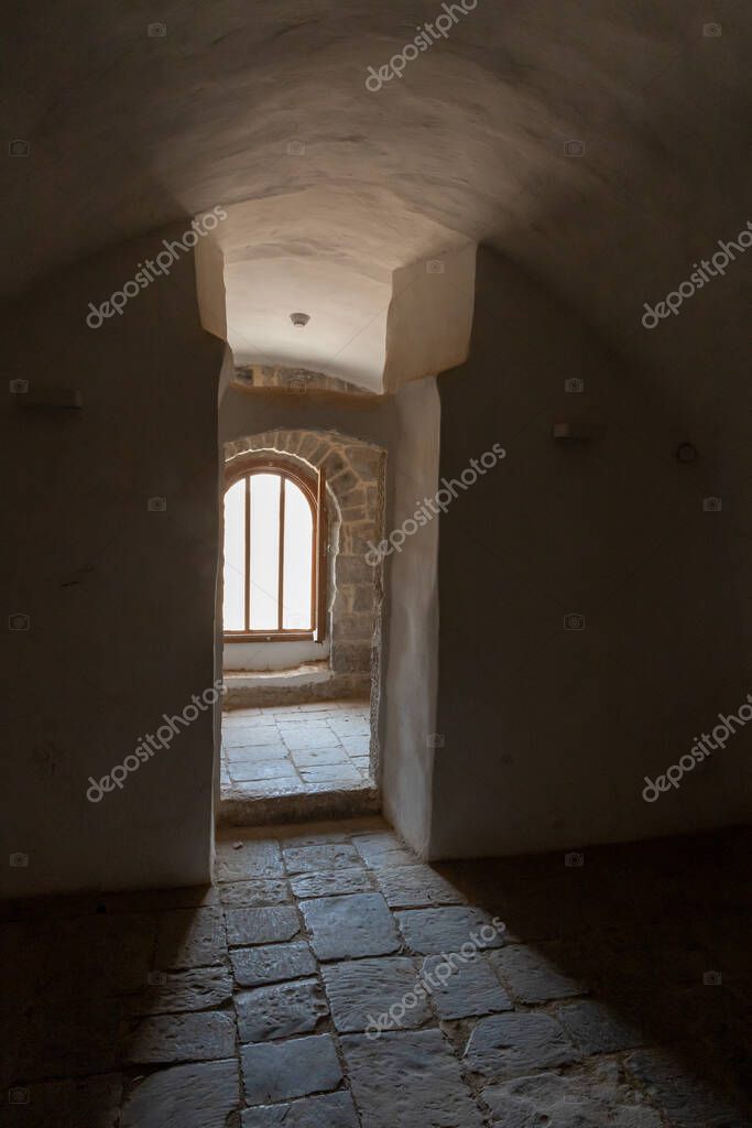 Jerusalem, Israel, August 11, 2022 : The inner side cell for pilgrims ...
