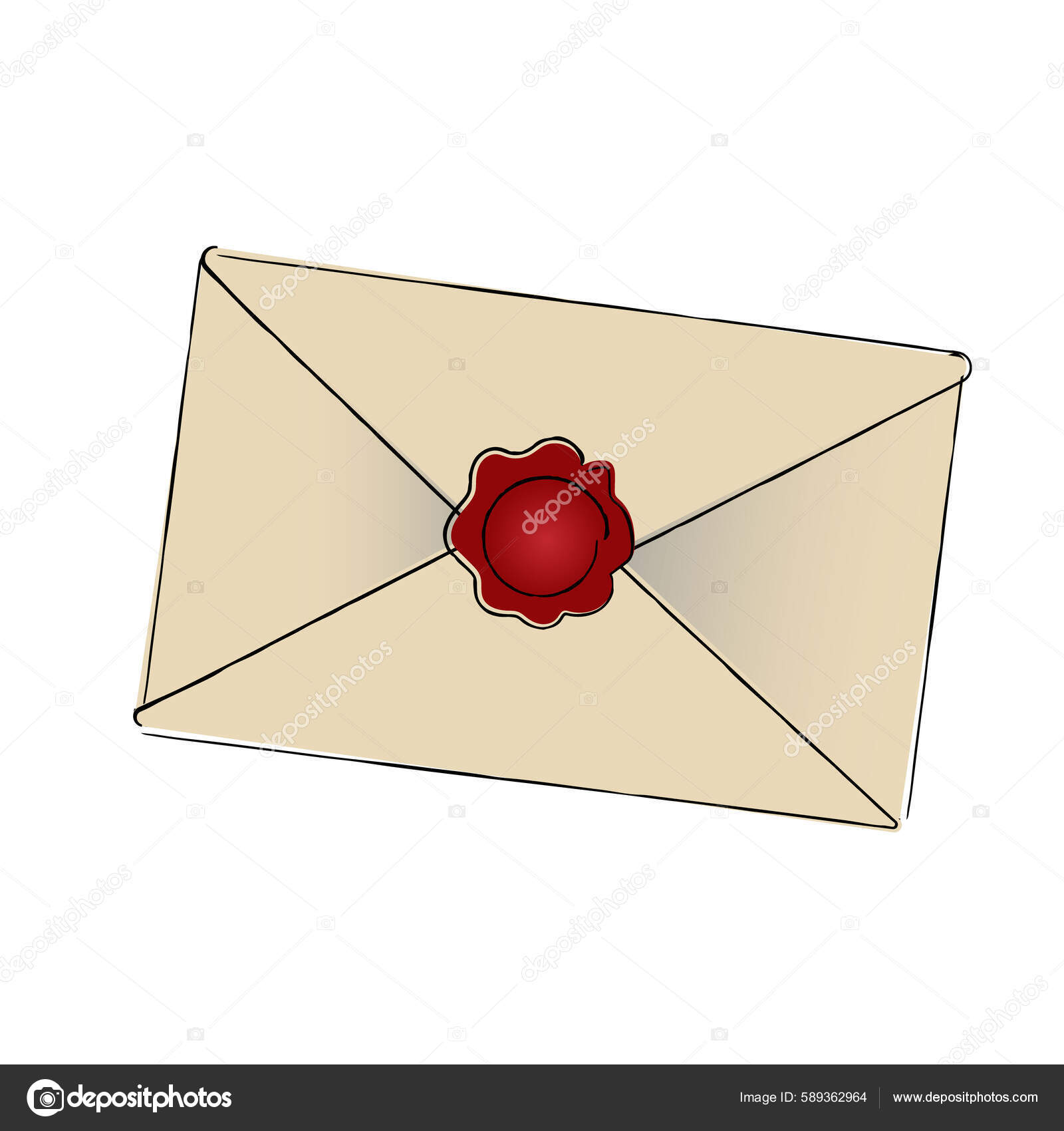 Magical Letter Invitation Magic Post Flat Concept Vector imagem ...