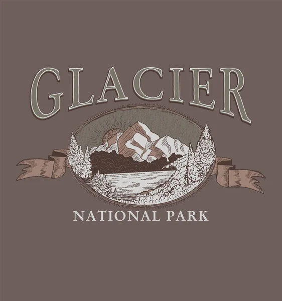 Glacier national park Vector Art Stock Images | Depositphotos