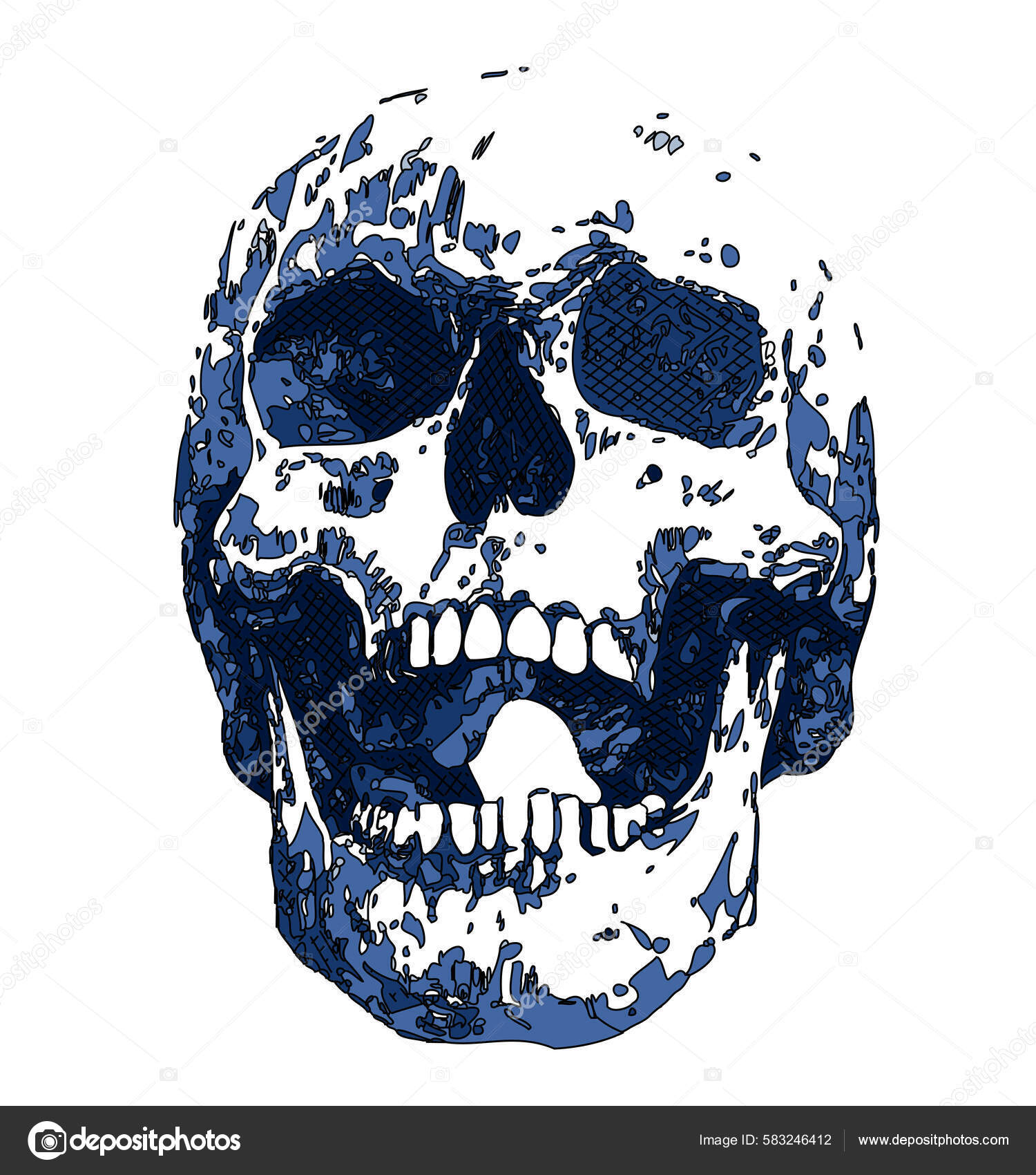 Skull White Background Stock Vector Image by ©VECTURE #583246412