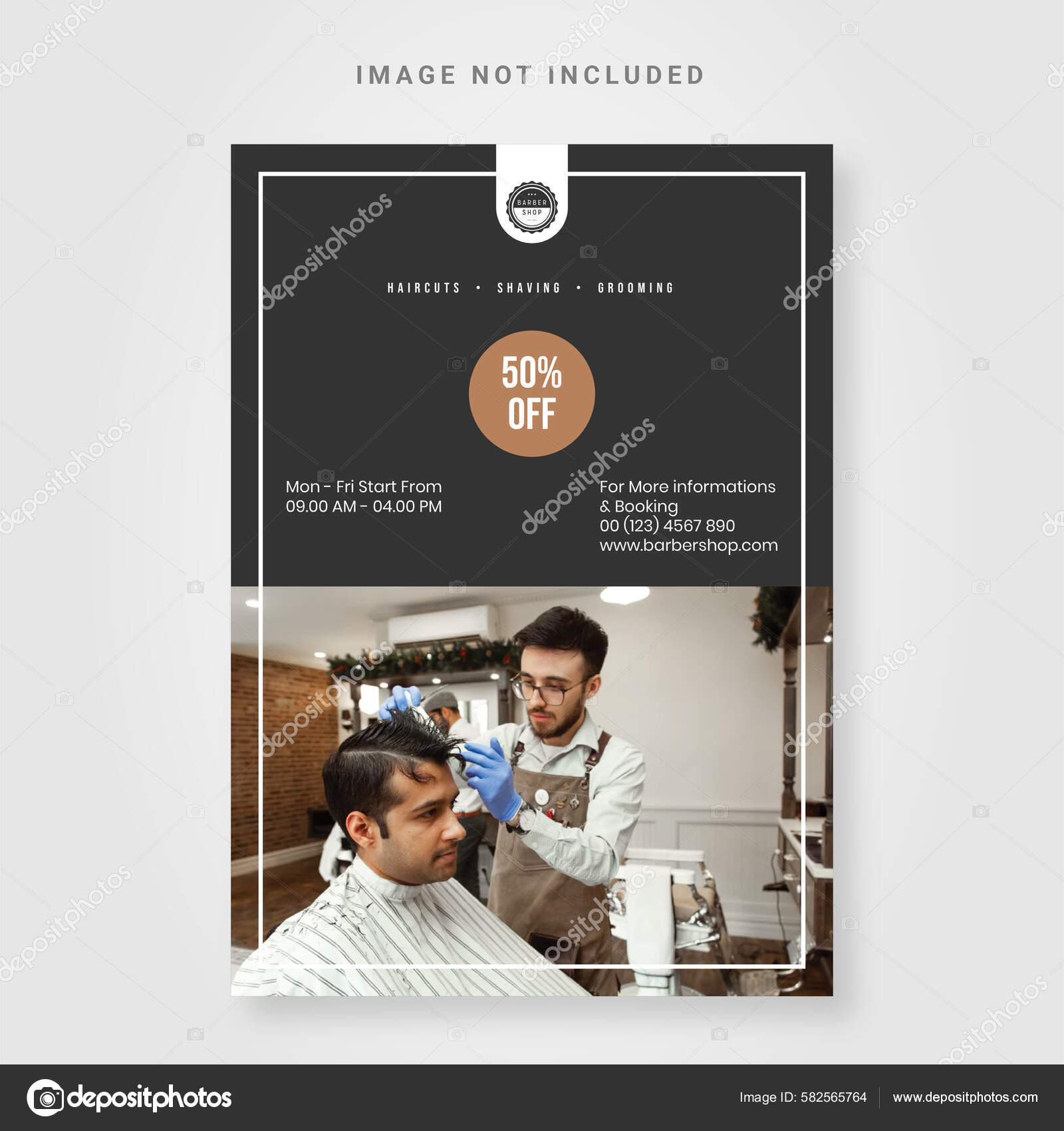 Flyer Haircut Promo Design Template Vector Suitable Content Media ...