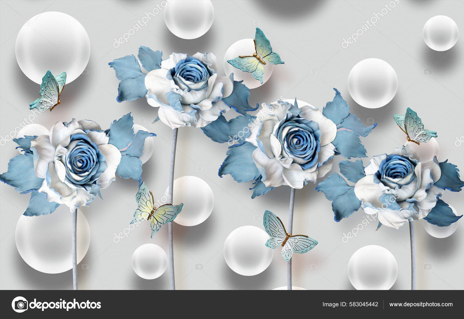 Wallpaper Blue Rose Circle Background Stock Photo by ©Maadurgagraphic ...