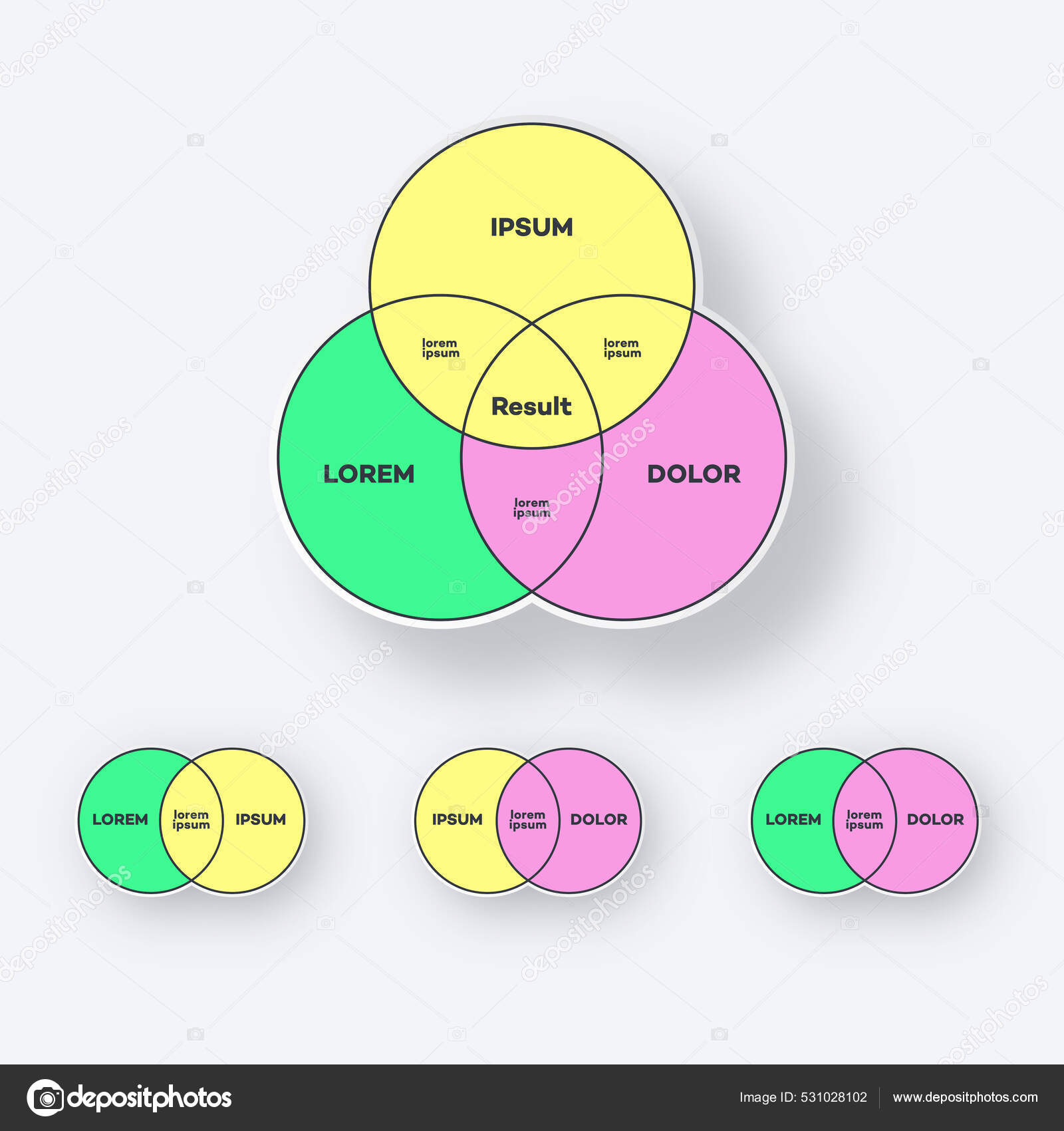 Plantilla De Diagrama De Venn A Color