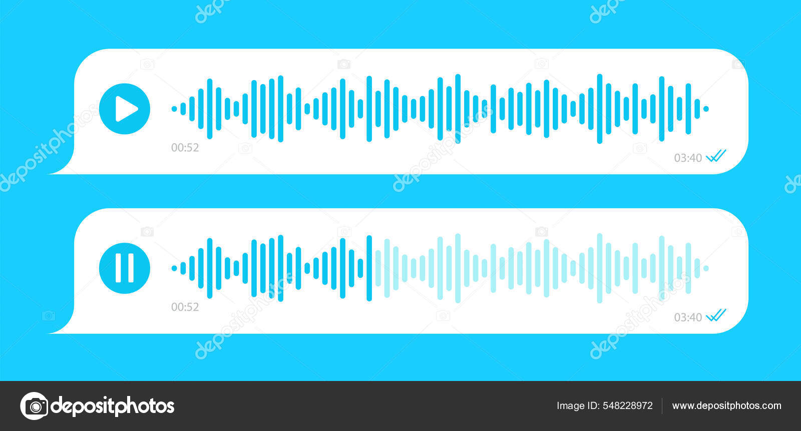 Voice message ui interface bubble set Stock Vector Image by ©VI6277 #548228972