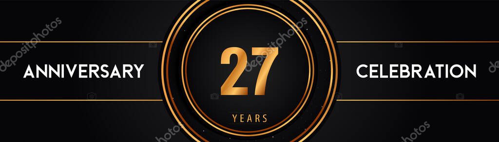 27 Años Aniversario Plantilla de Celebración Diseño Vector. Diseño ...