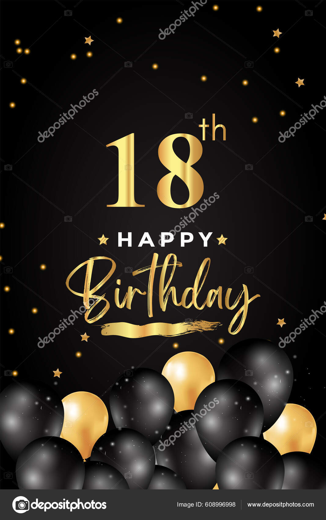 Premium Vector Happy 18th Birthday Wallpaper Concept