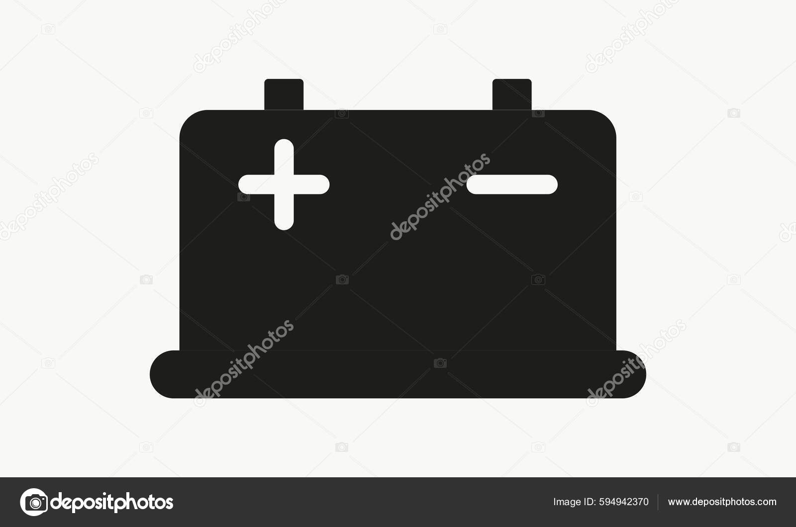 Battery Poles Line Icon Electricity Positive Negative Accumulator Power ...
