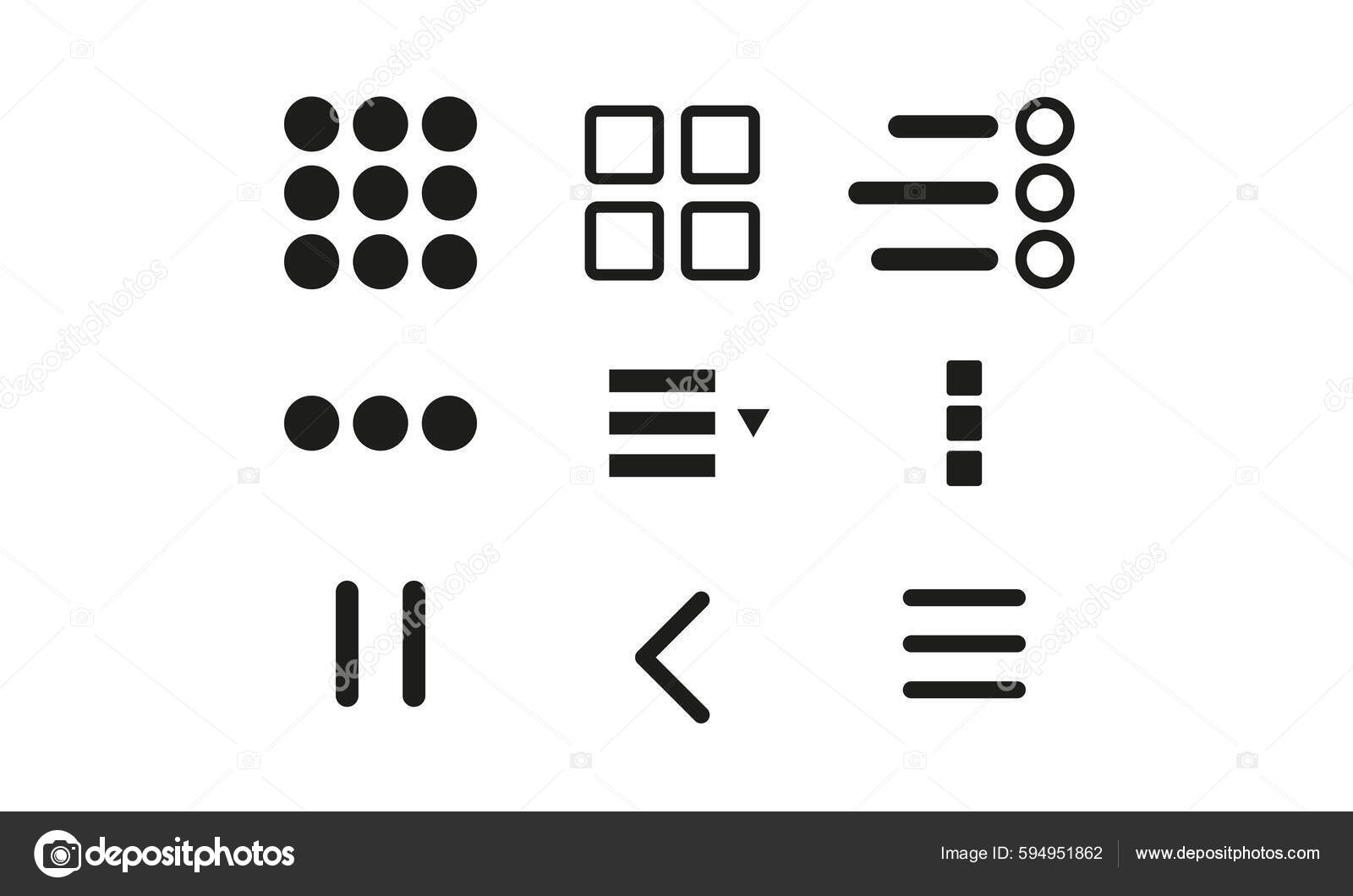 Applications Menu Set Icon Squares Circles Tiles Captures Pictograms ...