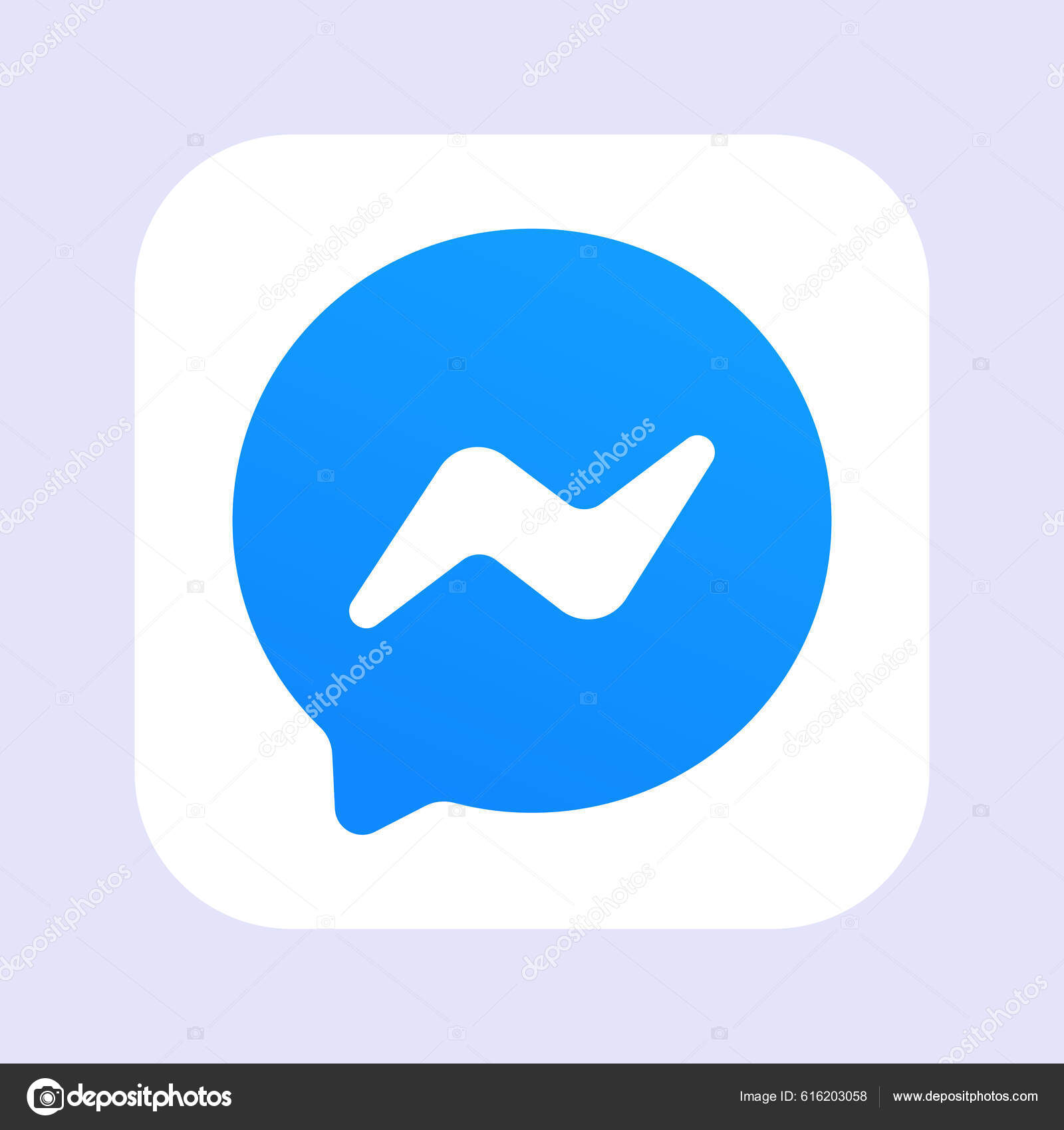 Blue Facebook Messenger Logotype Light Blue Background Instant ...