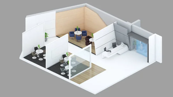 Isometric View Office Space Large Server Room Data Center Multiple ...
